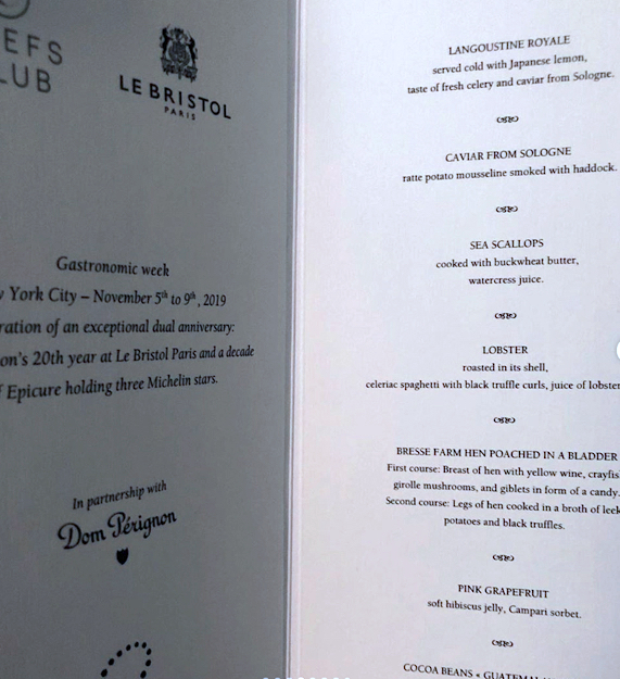 Le chef Éric Frechon a fêté ses 20 ans au Bristol par 5 dîners au Chefs ...