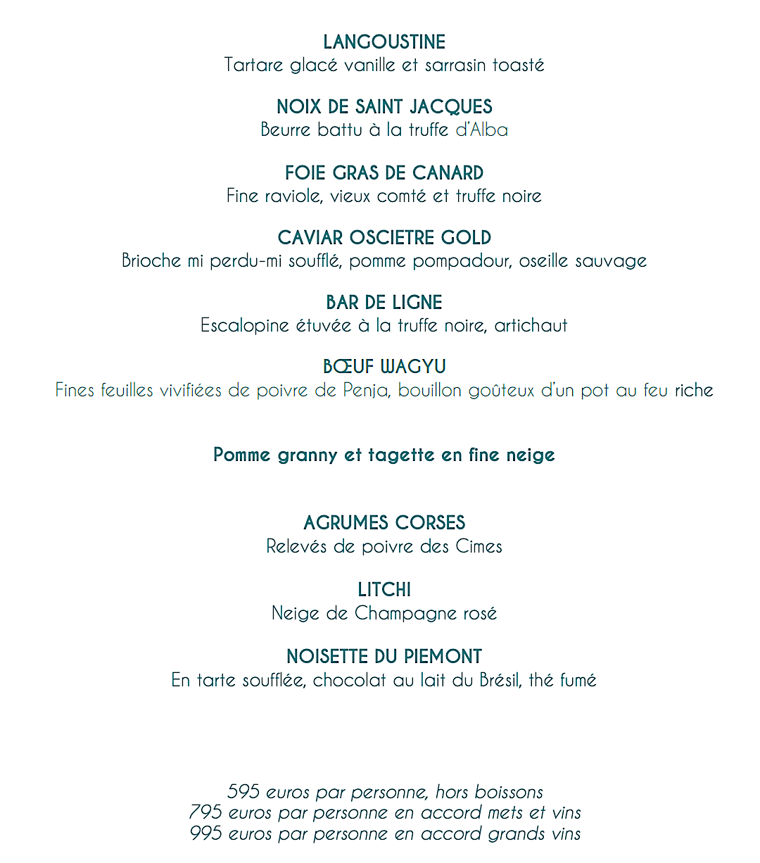 Les Menus de la Saint-Sylvestre des Grands Chefs à Paris - Acte 1 - La ...