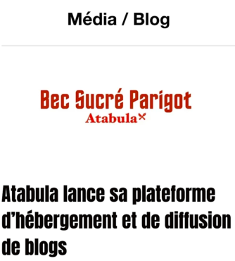 Blogs en quête de diffusion et notoriété - Atabula vous héberge sur sa ...