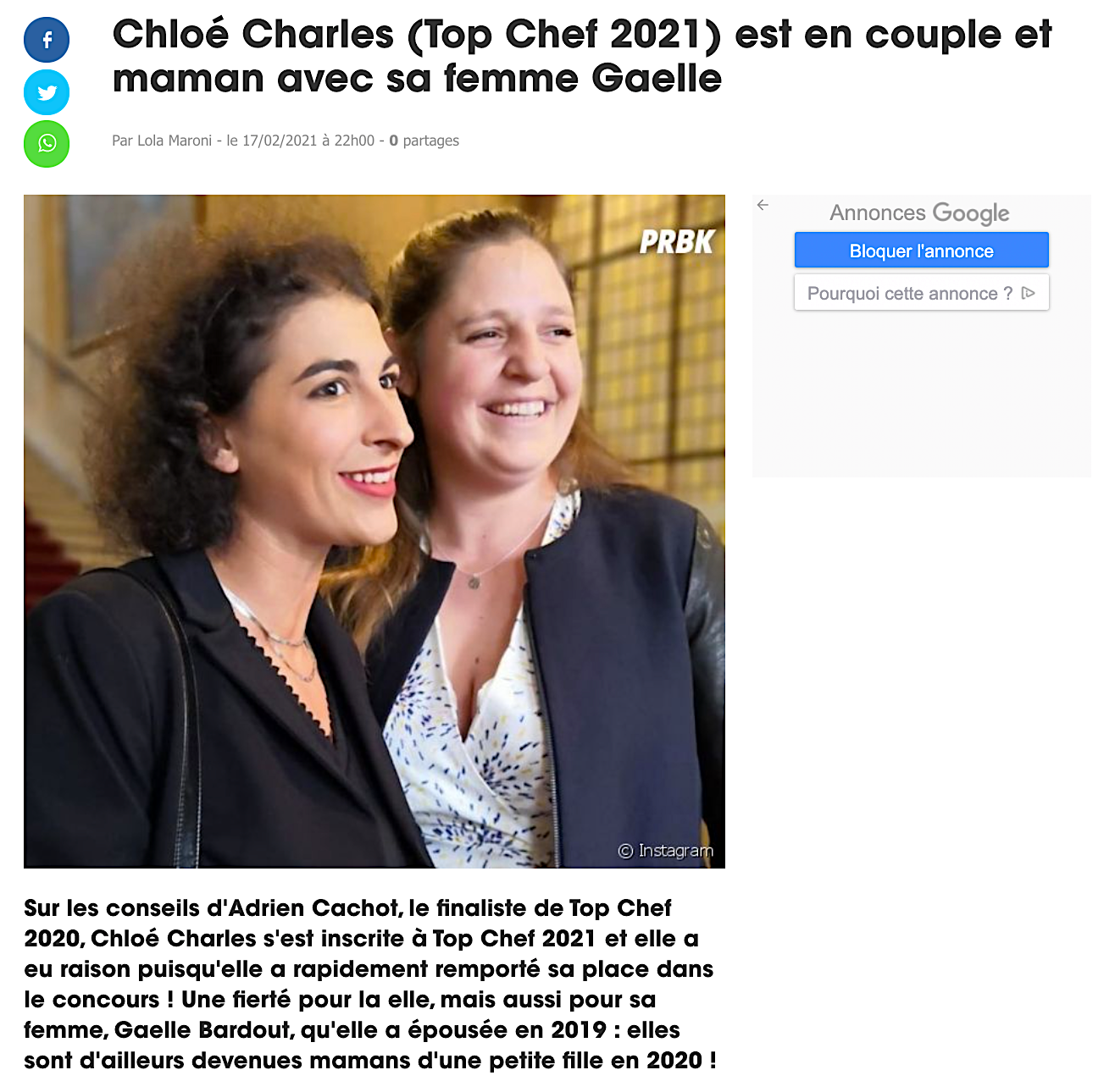 Chloé Charles : "A Top Chef, je suis venue faire de la cuisine, je suis ...