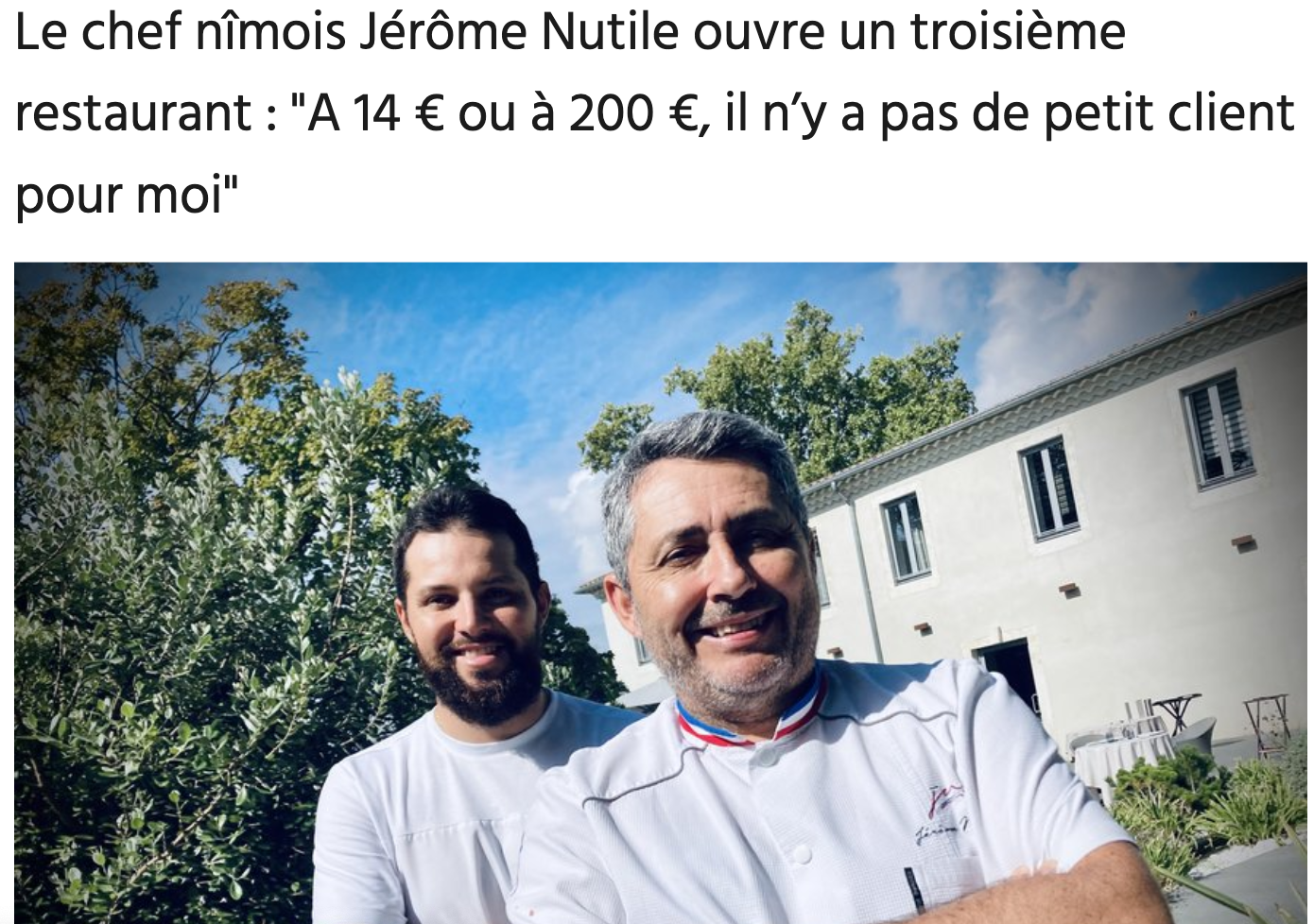 Le chef Jérôme Nutile ouvre une troisième table à Nîmes - Food & Sens
